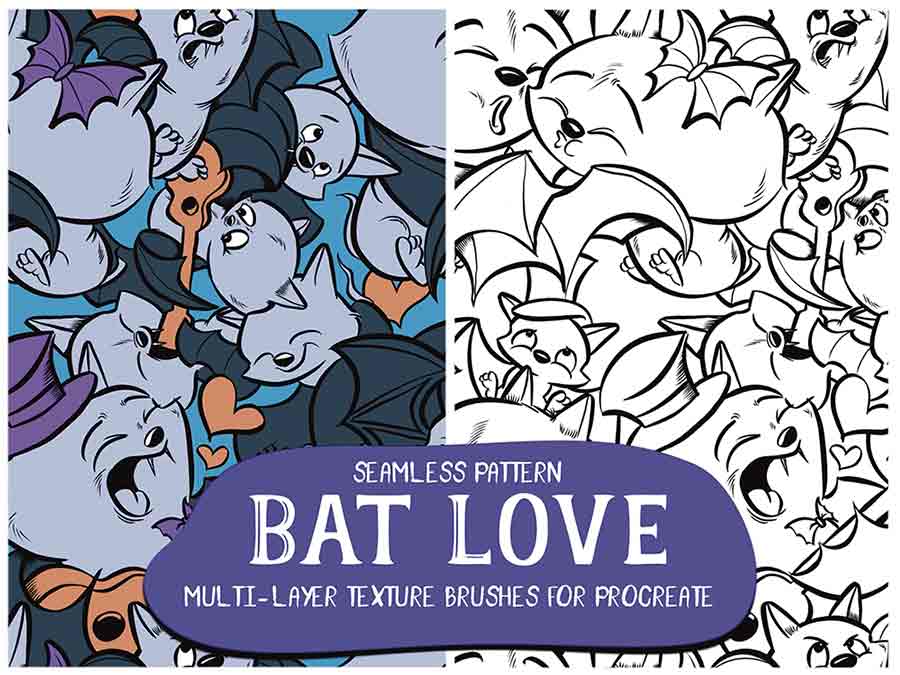Bat Love (Procreate brush set) - LATTO VELARA